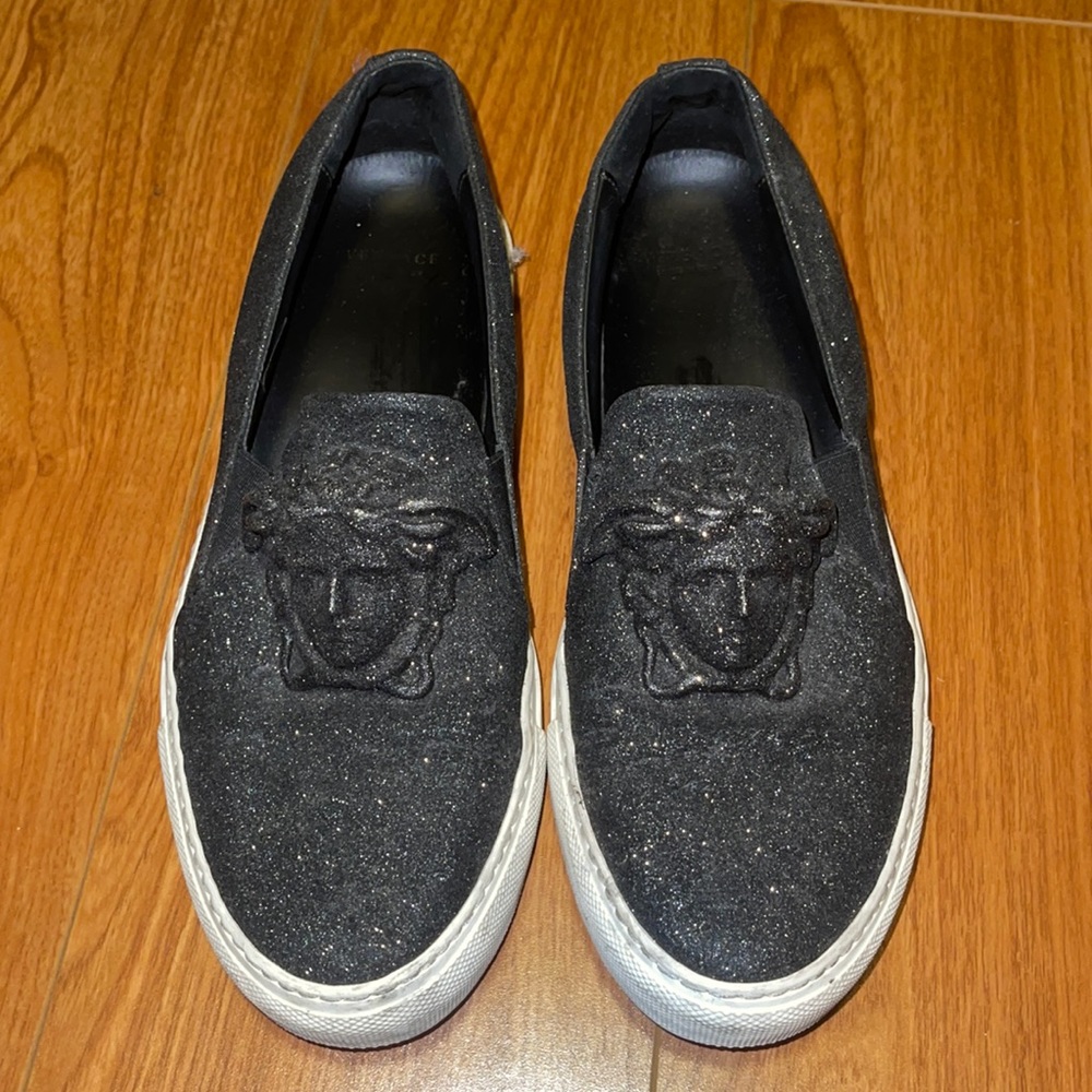Versace Black Medusa Head Logo With Glitter Low Top W… - Gem
